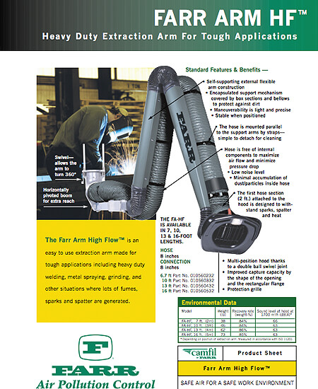 FARR ARM HF™ Heavy Duty Extraction Arm For Tough Applications | Camfil APC
